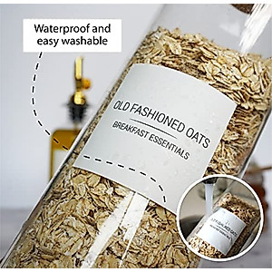 205 Kitchen Labels for Food Containers | Minimalist Labels for Jars Containers | Black Text on White Matte Jar Labels Stickers | Pantry Labels for Containers | 33 Spice Labels Spice Rack Organizations