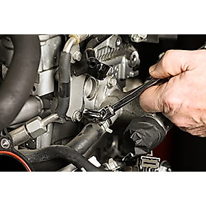 ARES 39009-12-Piece 1/4-Inch Drive Metric Flex Socket Set - 6 Point Sockets Constructed From Premium Heat Treated Chrome Vanadium Steel - Storage Rail Included