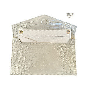 Uptown Clutch Conversion Kit with Gold Chain Wristlet Insert Wallet on Chain WOC Uptown Pouch Insert (Black)