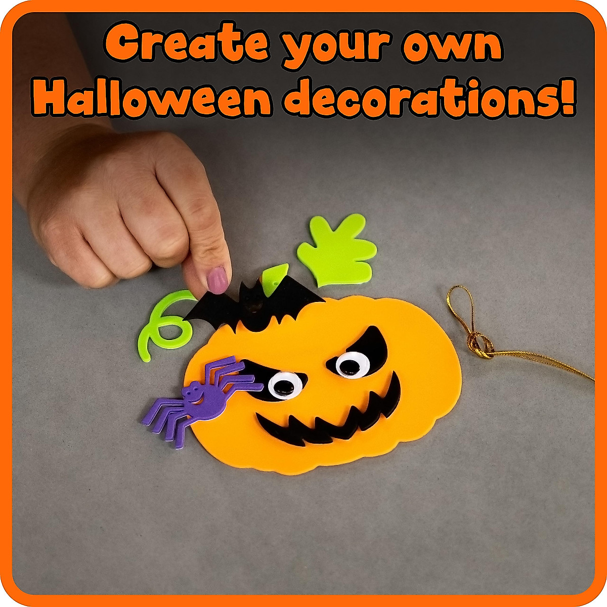 Ready 2 Learn Create Your Own Halloween Pumpkins | Set of 4 | Halloween Crafts for Kids Ages 4-8 | DIY Party Favors, Ornaments, Magnets and Decor