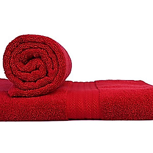 AKTI Premium Cotton Bath Sheets Towels for Adults, 35x70 Inches, Pack of 2, Super Soft, Extra Absorbent, Hotel & Spa Quality Bath Towels Extra Large, 580 GSM - Red Towels for Bathroom