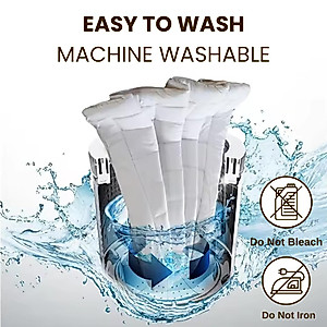 SLEEPAURA 5 Inch Thick Waterproof Mattress Topper - 3D Air Fabric – Noiseless, Breathable, Washable, Cooling Mattress Topper Elastic Fits up 8'' to 21'' Depth - White Bed Cover 60"x80" (Queen)