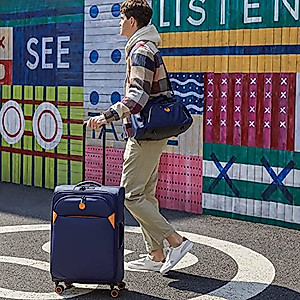 Verage Cambridge Lightweight 2 Piece Luggage Sets,Softside Expandable Spinner Wheel Suitcase,Navy,2-Piece Set(20/24)