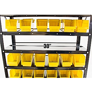Steel Dragon Tools® TLPB60 60 Parts Bin Shelving Organize with Plastic Bins for Garage, Shop, and Home Storage