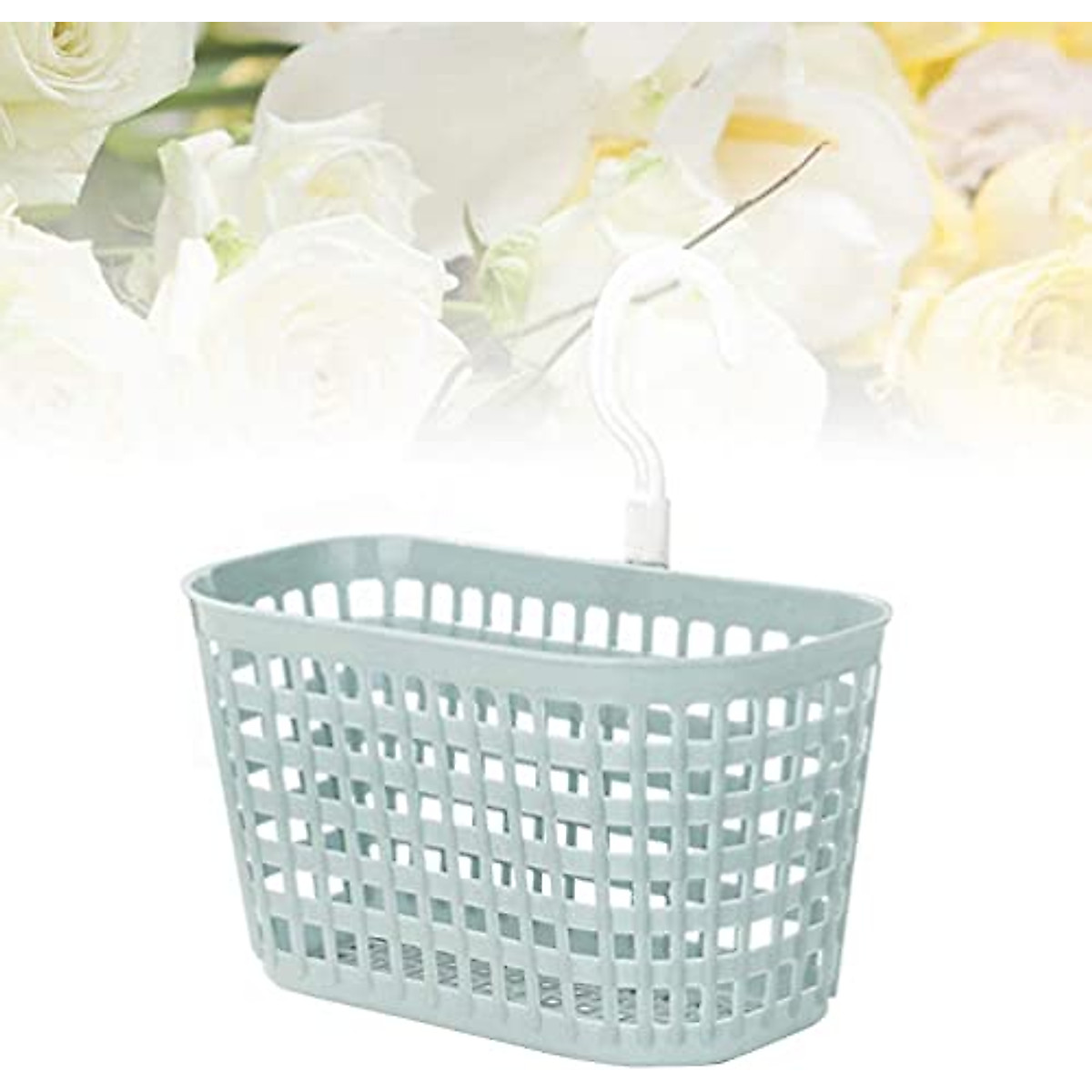 U-K Reusable Plastic Hanging Shower Caddy Kitchen Bathroom Storage Basket with Rotatable Hook Durable & Professional