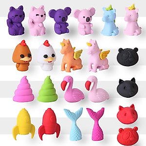 Mr. Pen- Animal Topper Erasers, 22 Pack, 8 Pack Take Apart Animal Erasers, Pencil Toppers, Pencil Erasers Toppers for Kids, Eraser Tops, Cap Erasers for Pencils, Fun Erasers Kids, Easter Egg Fillers