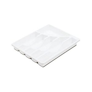 Sterilite 15758006 14" x 11.88" x 1.88" White 6 Compartment Cutlery Tray