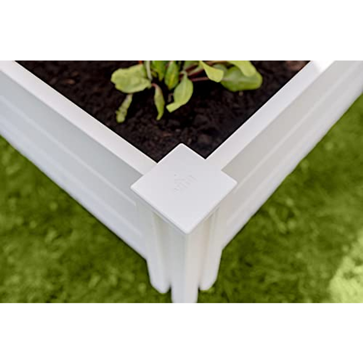Vita Classic 4'X4'x11 Vinyl Raised, White VT17108 x 4ft Modular Garden Bed, 11" H