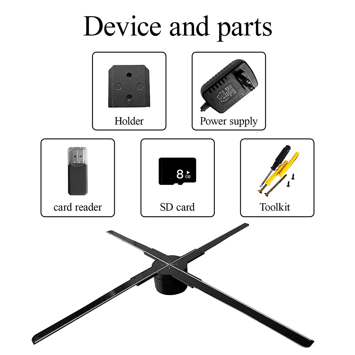 3D Hologram Fan, Faryuan Graphic 3D Photos & Videos, 1600x616 Hi-Resolution & 616 Beads WiFi Hologram Advertising Display with APP & Built-in Bluetooth for Business, Trade Show, Store, Shop (22inch)