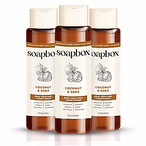 Soapbox Conditioner, Coconut Oil with Shea Butter, 3 Count