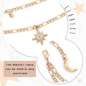 ELABEST Layered Bead Belly Chain Gold Star Waist Chains Rhinestone Body Chain Jewelry Accessories for Women and Girls (31.5+7.8inch)