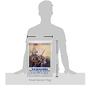 US Brotherhood First to Fight Garden Flag Set Wall Hanger Armed Forces Marine Corps USMC Semper Fi United State American Military Veteran Retire House Banner Small Yard Gift Double-Sided, Made in USA