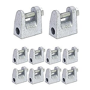 QWORK Beam Clamp, 10 Pcs 3/8" Zinc Plated Iron Safety Beam Clamp, 13/16" Jaw Opening