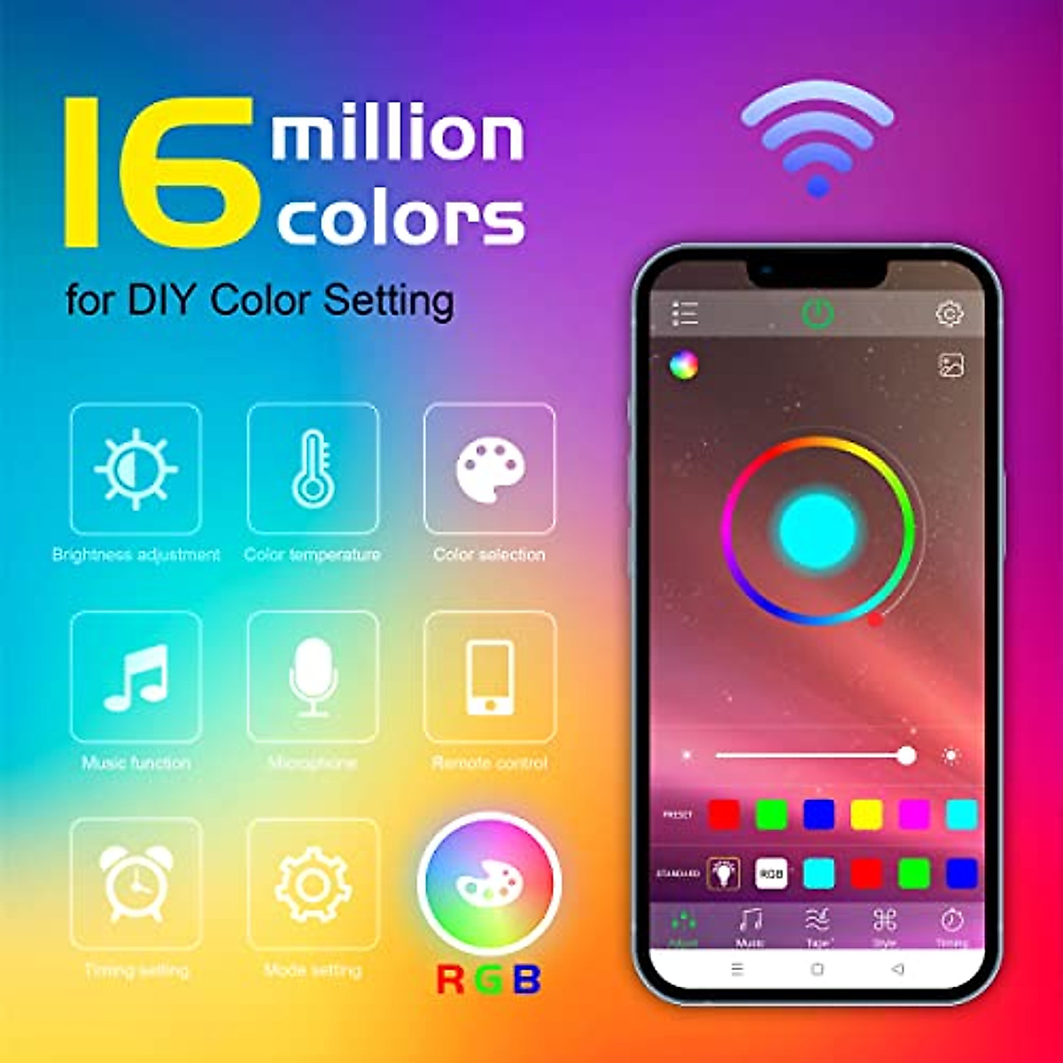 PrimeZone LED Nightstand with Charging Station - Modern End Table Bedside Table with USB Ports & Outlets, Wooden Bedroom Night Stand with 2 Drawers & Open Storage, White