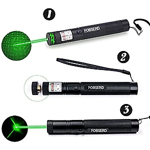FOBSERD Long Range Green Beam High Power Flashligh with USB Charging,Adjustable Focus Green Flashlight for Night Astronomy Outdoor Camping Hunting and Hiking
