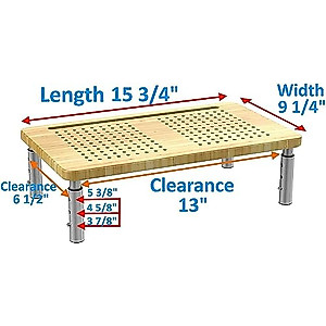 SDQF Bamboo Adjustable Computer Monitor Desk Stand Monitor Computer Stand Monitor Riser Home Office Desktop Organizer Office Accessories Monitor Stands Computer Accessories