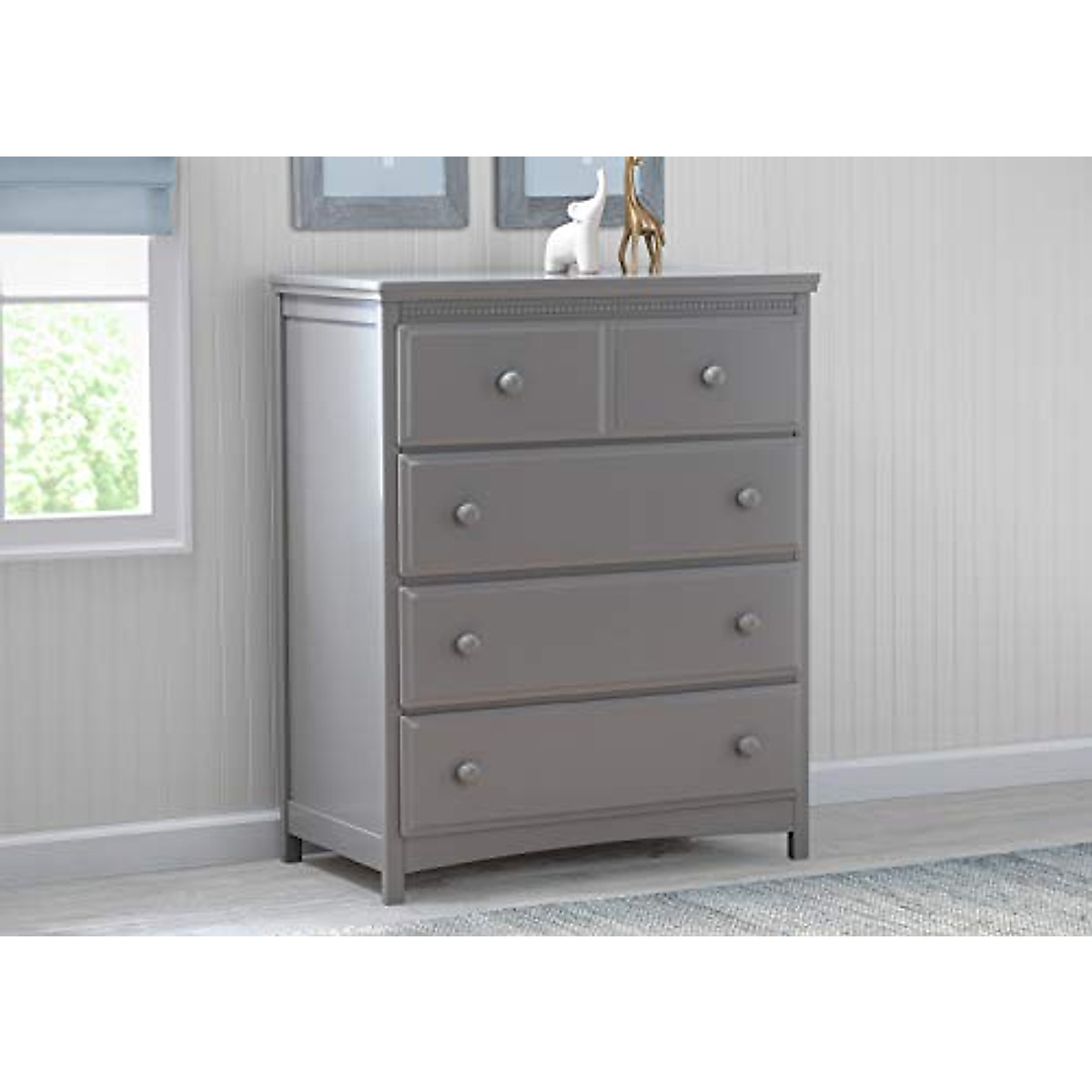 Delta Children Emerson 4 Drawer Chest, Greenguard Gold Certified, Grey