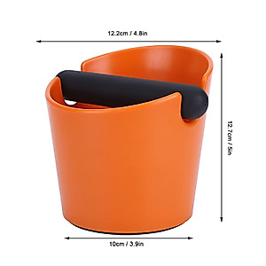 Coffee Knock Box Espresso Knock Box 4.4 Inch Shock-Absorbent Espresso Dump Bin Coffee Bin With Removable Knock Bar and Non-Slip Base Espresso Dump Bin Coffee Residue Bucket Coffee Bin(ORANGE)
