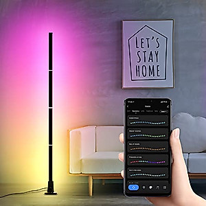 Floor Lamp, Modern style, Color Changing, Corner Lamp with WiFi App Control, 64+ Scene Mode, Creative DIY Mode, Music Sync, Led Floor Lamp for Bedroom Living Room, Game Room, atmosphere light