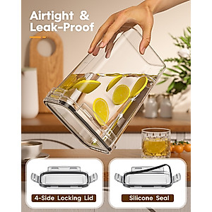 KEMETHY 15 Pack Airtight Food Storage Containers with Lids, Kitchen Pantry Organizers and Storage, BPA-Free Plastic Food Canisters for Cereal, Flour, Sugar, Pasta, Dry Food, Include Labels & Marker