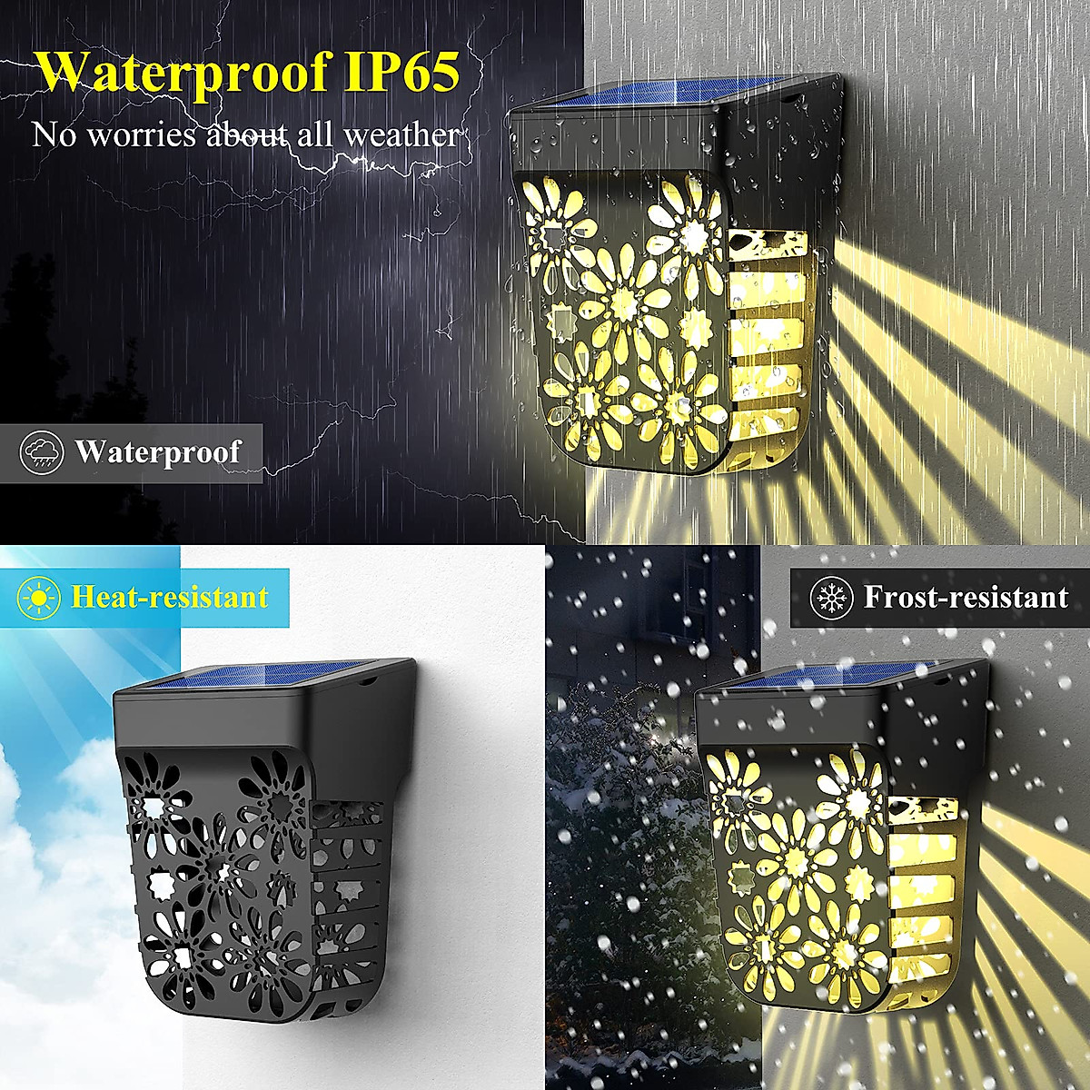 KagoLing Solar Fence Lights, Solar Deck Lights Outdoor Waterproof Step Lighting LED Garden Decorative for Patio, Front Door, Stair, Landscape, Yard and Driveway Path, 2 Pack