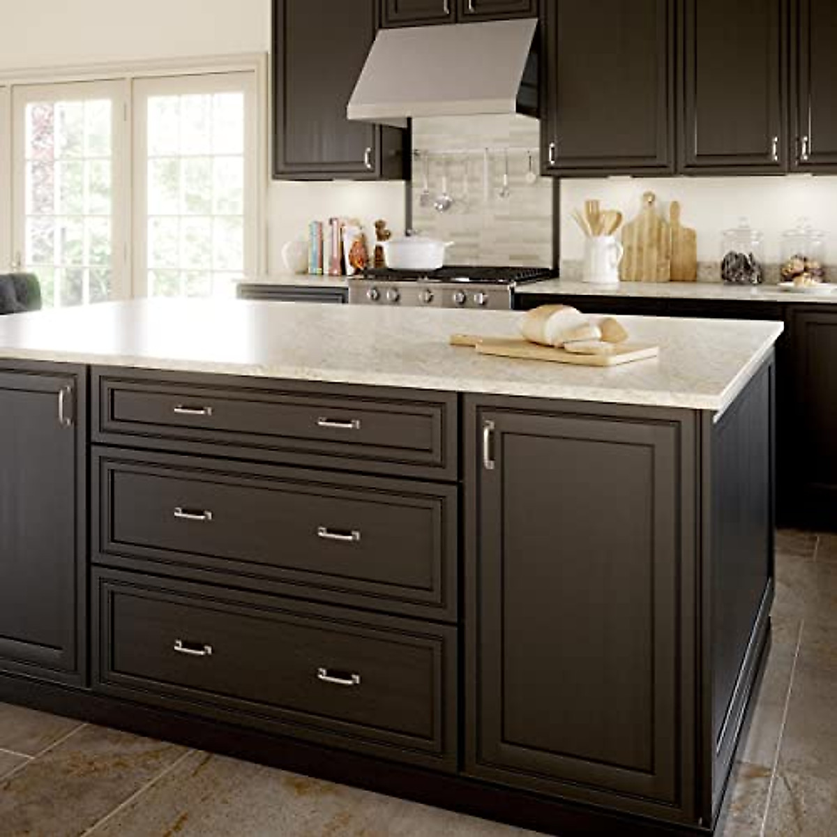 Franklin Brass Lombard (10-Pack) Cabinet Handles 3' Hole Center Satin Nickel Kitchen Drawer Pulls Dresser, Furniture Hardware P29521K-SN-B