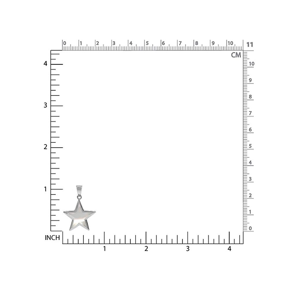 Silvershake Mother of Pearl Inlay White Gold Plated 925 Sterling Silver Star Pendant