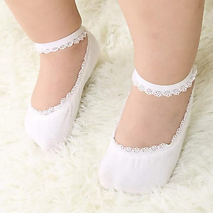 Non-skid Baby Girl Socks Antislip Toddler Socks Newborn Baby Infants Sock for 0-36 Month 5 Pair (S(8-12month))