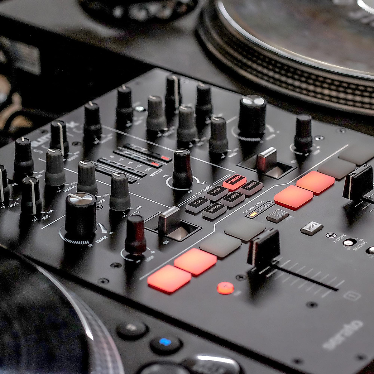 Numark Scratch | Two-Channel DJ Scratch Mixer for Serato DJ Pro (included) With Innofader Crossfader, DVS license, 6 Direct Access Effect Selectors, Performance Pads and 24-Bit Sound Quality