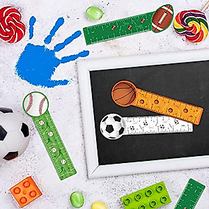 Cute Bookmarks Ruler for Kids Sports Themed Cute Bookmarks Reading Rulers Party Favor for Kids Birthday Students, Teens, Basketball Baseball Football Soccer Party Supplies Classroom Prizes (48 Pieces)