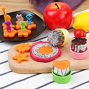 FIRETREESILVERFLOWER 1.5in Vegetable Cutter Shape Set-12PCS Mini Cookie Cutters Fruit Biscuit Pastry Mold Children's Baking and Food Supplement Tool Accessories.(20 Forks)