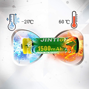 JINTION AA Rechargeable Batteries, Double A Ni-MH High Capacity 1.2V 1500mAh Pre-Charged AA Solar Battery for Solar Lights String Lights Remotes Toys, 4 Pack