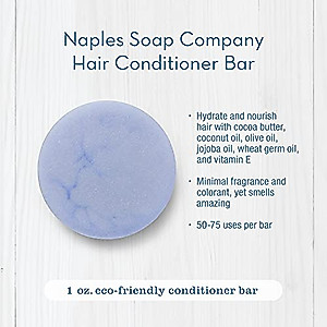 Naples Soap Company, Protein Enriched, 50-75 Use, Solid Hair Conditioner Bar, Eco-Friendly Haircare, Helps Ensure Vibrant, Healthy Hair, All Hair Types, Boyfriend, 1oz