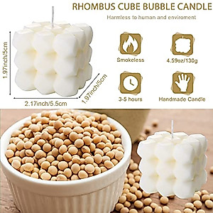 Coume 2 Pieces Aesthetic Candles Bubble Cube and S Shaped Candle White Soy Wax Scented Cool Twist Art Decor for Home Birthday Holiday Christmas Party Gift Relaxation Supplies, Blue