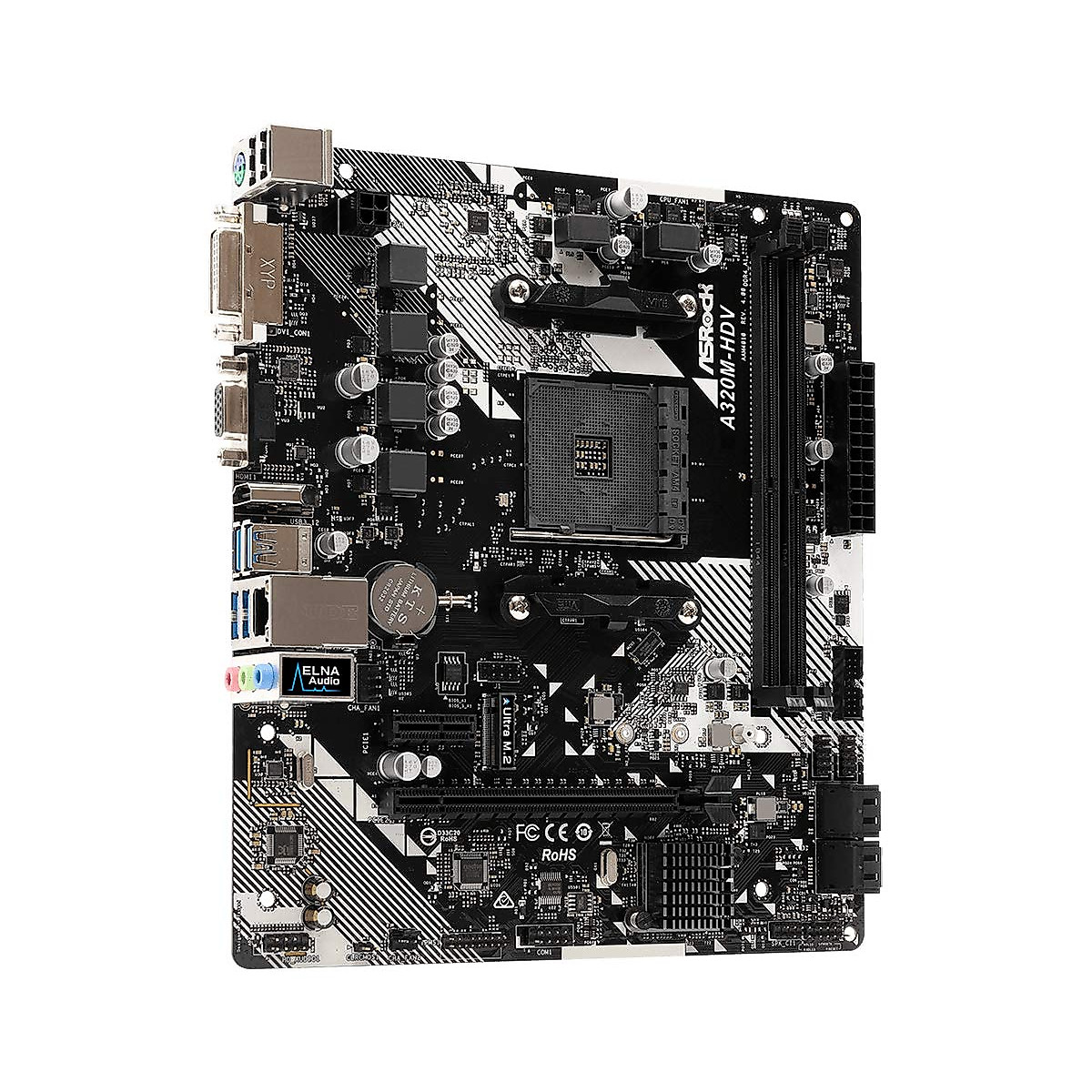 ASRock AMD Ryzen AM4 Compatible with A320 Chip MicroATX Motherboard A320M-HDV R4.0