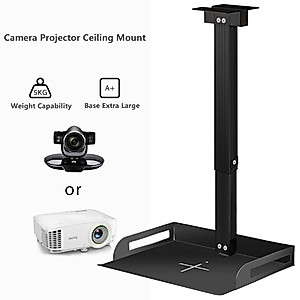 UineHiot Projector Ceiling Mount, Adjustable Height, Aluminum Alloy Material, Compatible with Epson/Emerson/BenQ/Fangor/Vankyo/Acer/Artlii/Optoma Projectors, Easy Installation
