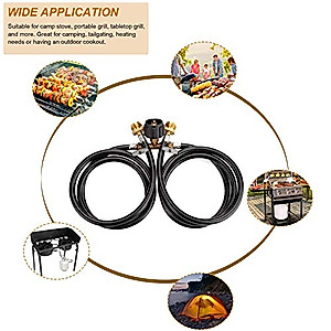 WADEO Bundle - 2 Items-5 FT Y Splitter CGA Propane Tank Converter Adapter Hose - Upgraded Propane Tank Gauge Level Indicator for 5-40 lb Propane Tank