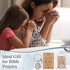 Siifert 50 Set Christian Cross Keychains Bulk Bible Verse Religious Prayer Gifts Keychain for Women Men(Round Style)