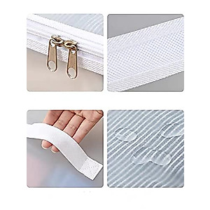 VBROS Foldable Transparent Storage Bin Reusable Stackable for Storing Clothes, Blankets, comforters, Sheets, Pillows and book storage (1 PCS) (20x12x12)