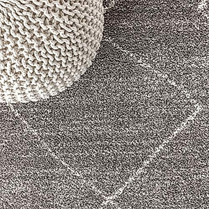 JONATHAN Y MOH203C-8 Zaina Moroccan Beni Souk Indoor Farmhouse Area-Rug Bohemian Minimalistic Geometric Easy-Cleaning Bedroom Kitchen Living Room Non Shedding, 8 X 10, Gray,Cream