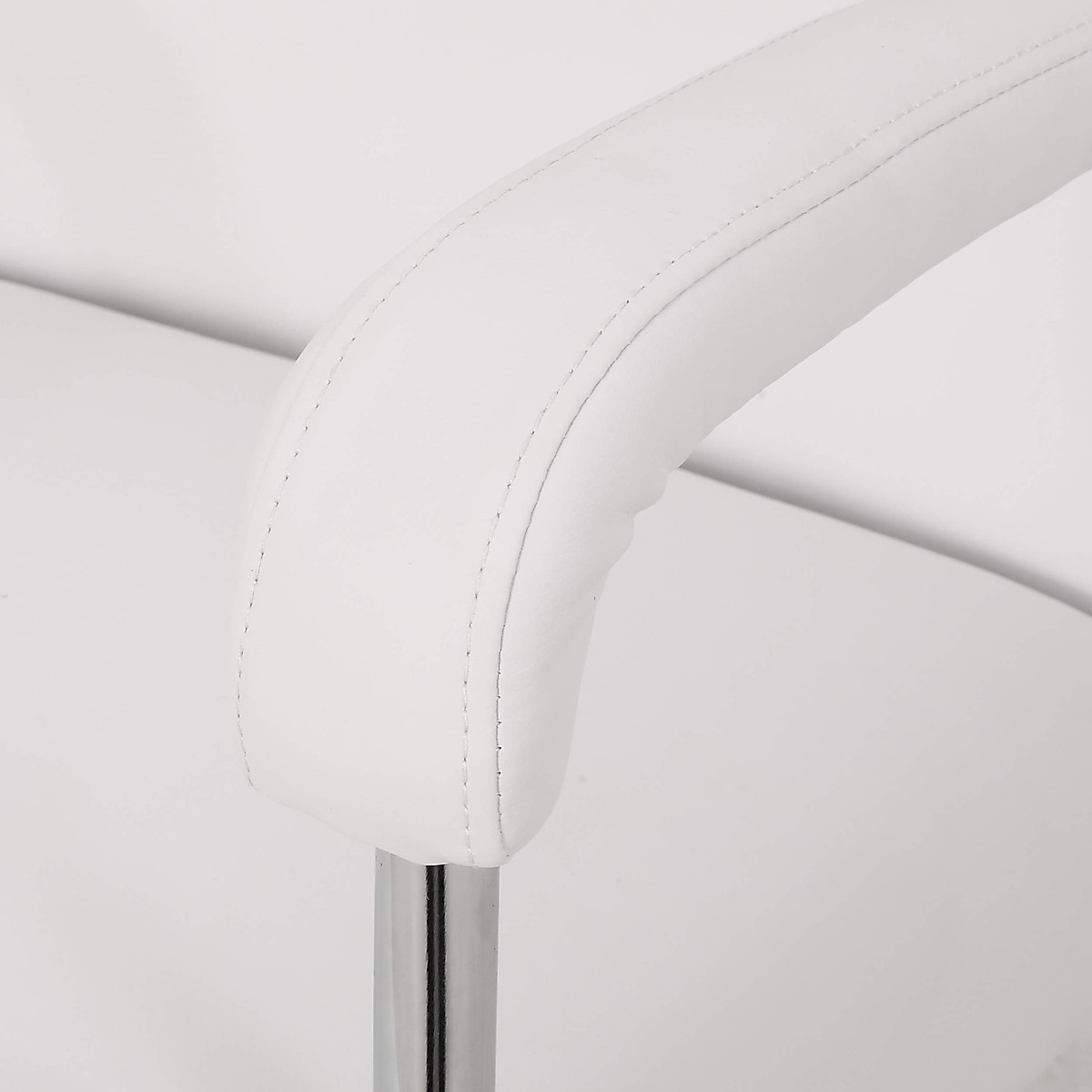 Christopher Knight Home William Modern Channel Stitched Swivel Office Lift Chair, White and Chrome