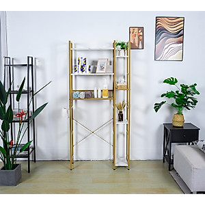 PENGHONG Multi-Functional Over thet Toilet Shelf, 7 Layer Toilet Rack, Bathroom Rack, Washing Machine Rack, Balcony Flower Rack (Golden)…