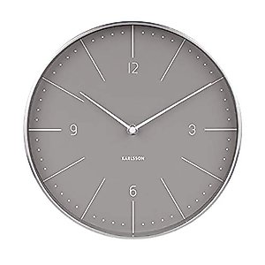 Karlsson, Wall Clock, Steel, Grry, One Size
