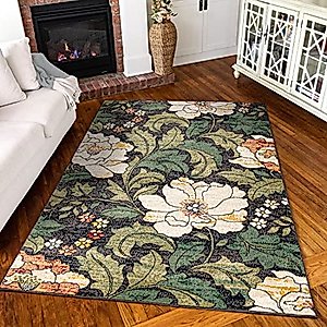Simply Southern Cottage Jefferson Floral Area Rug, 8' x 10', Grey