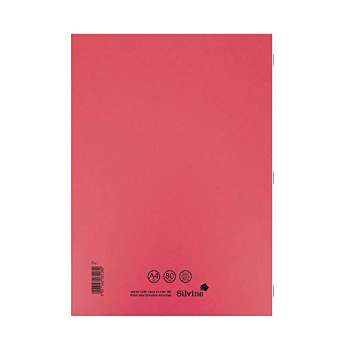 Silvine A4 Red Exercise Book, Lined With Margin - 80 Pages (Pack of 10)