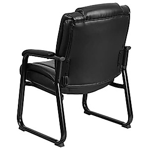 Flash Furniture Reception Chairs | Black LeatherSoft Side Chairs for Reception and Office
