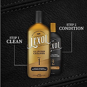 Lexol All Leather Cleaner (Step 1) by Lexol, Use on Furniture, Car Interior, Shoes, Handbags, Two-Step System, 16.9 Oz