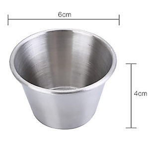 Raitron 4pcs Stainless Steel Sauce Cup Condiment Ketchup Dipping Bowl Seasoning Dish Appetizer Plates Container Kitchen Tools