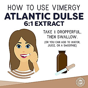 Vimergy USDA Organic Atlantic Dulse Extract, 55 Servings – Raw Liquid Seaweed Dulse Supplement Drops - Alcohol-Free, Vegan & Paleo Friendly (55 ml)