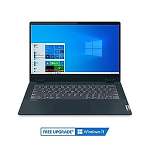 Newest Lenovo IdeaPad Flex 5 14" 2-in-1 Laptop, FHD IPS Touchscreen, AMD Ryzen 3 5300U Quad-Core, 4GB DDR4 128GB SSD, HDMI USB-C Bluetooth Webcam Windows 10S, Abyss Blue, Goldoxis Card